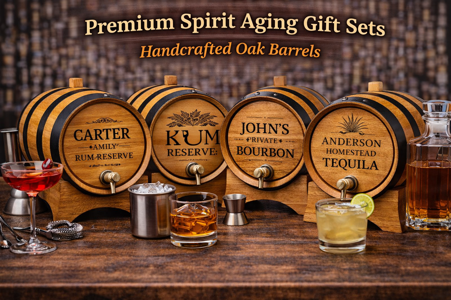 Premium Spirit Aging Gift Sets – Handcrafted Oak Barrels – Urban Barrel ...